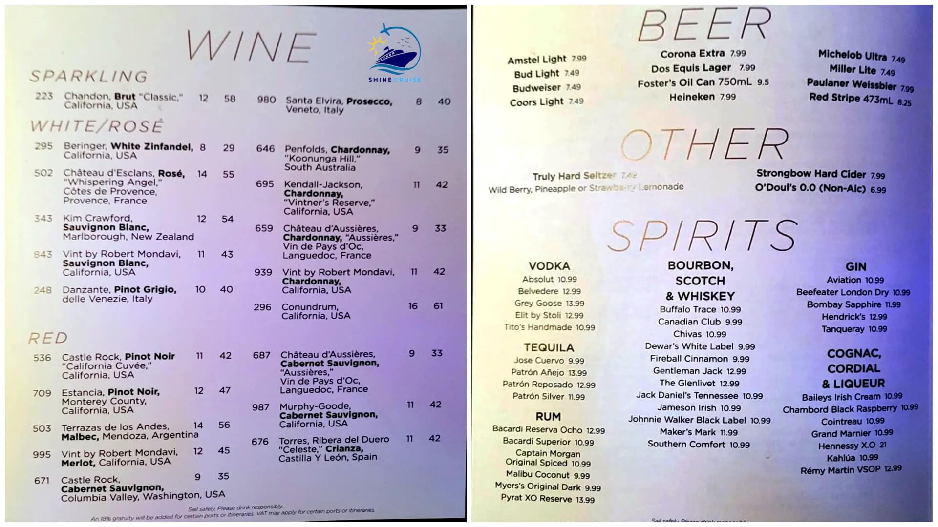 Royal Caribbean Drink Prices 2025 & Bar Menus for all Ships