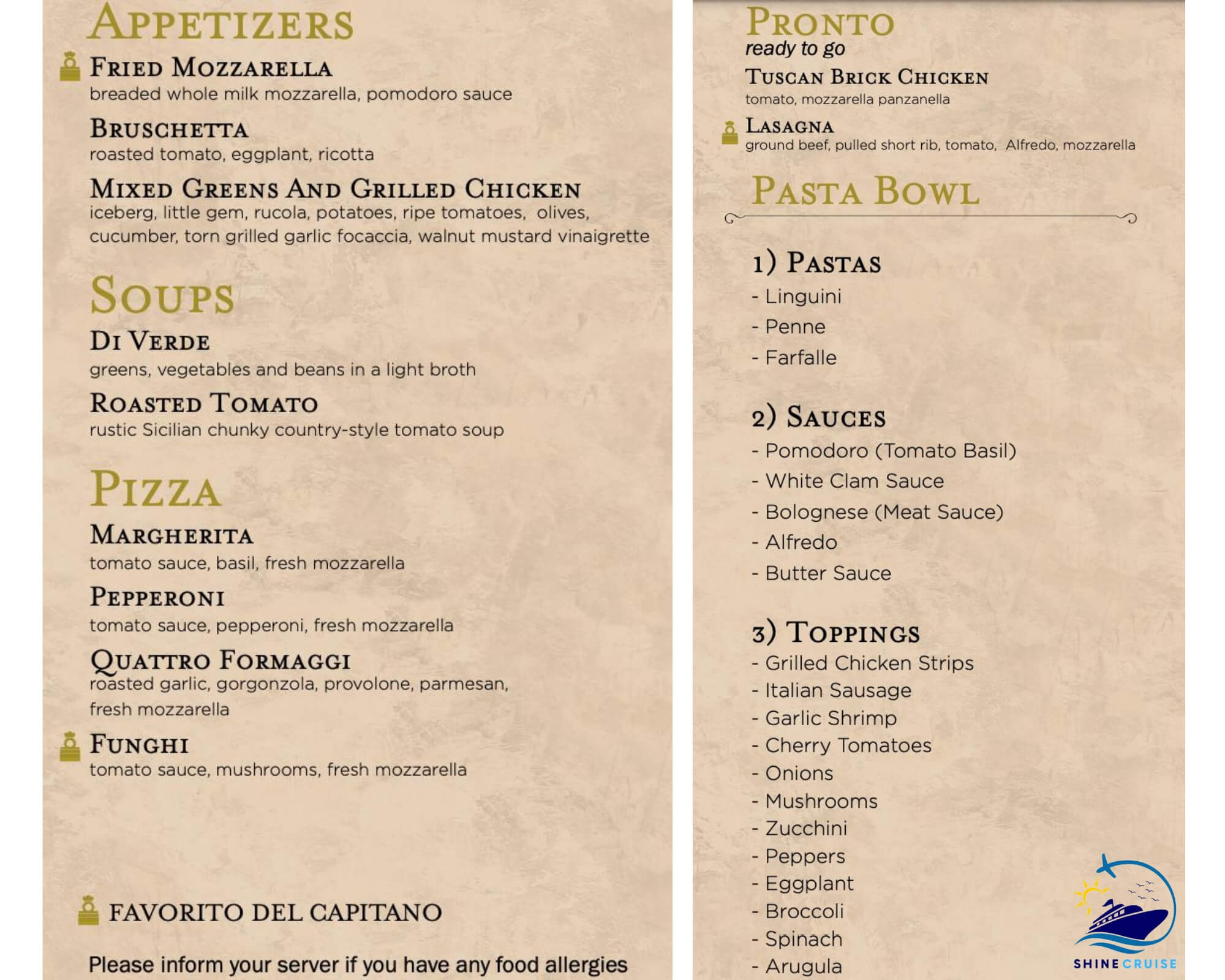 Carnival Cruise Menus 2025 (Complimentary, Specialty, & MDR)