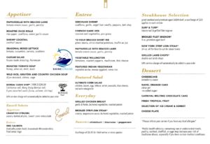 Carnival Main Dining Room Menu 2025 For All Ships