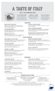 Royal Caribbean Icon of the Seas Main Dining Room Menus