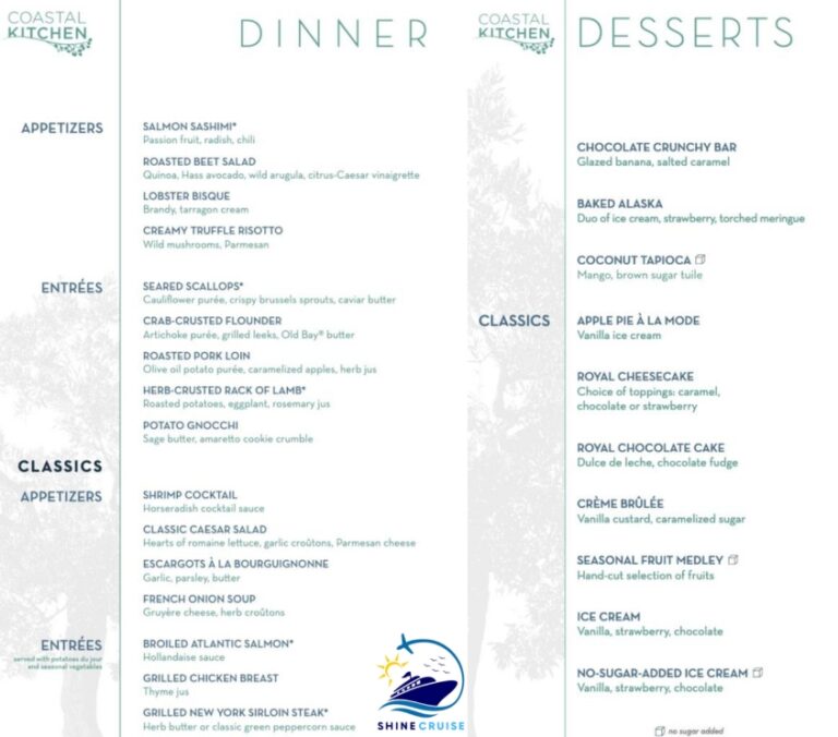 Royal Caribbean Icon of the Seas Restaurants Menu 2025