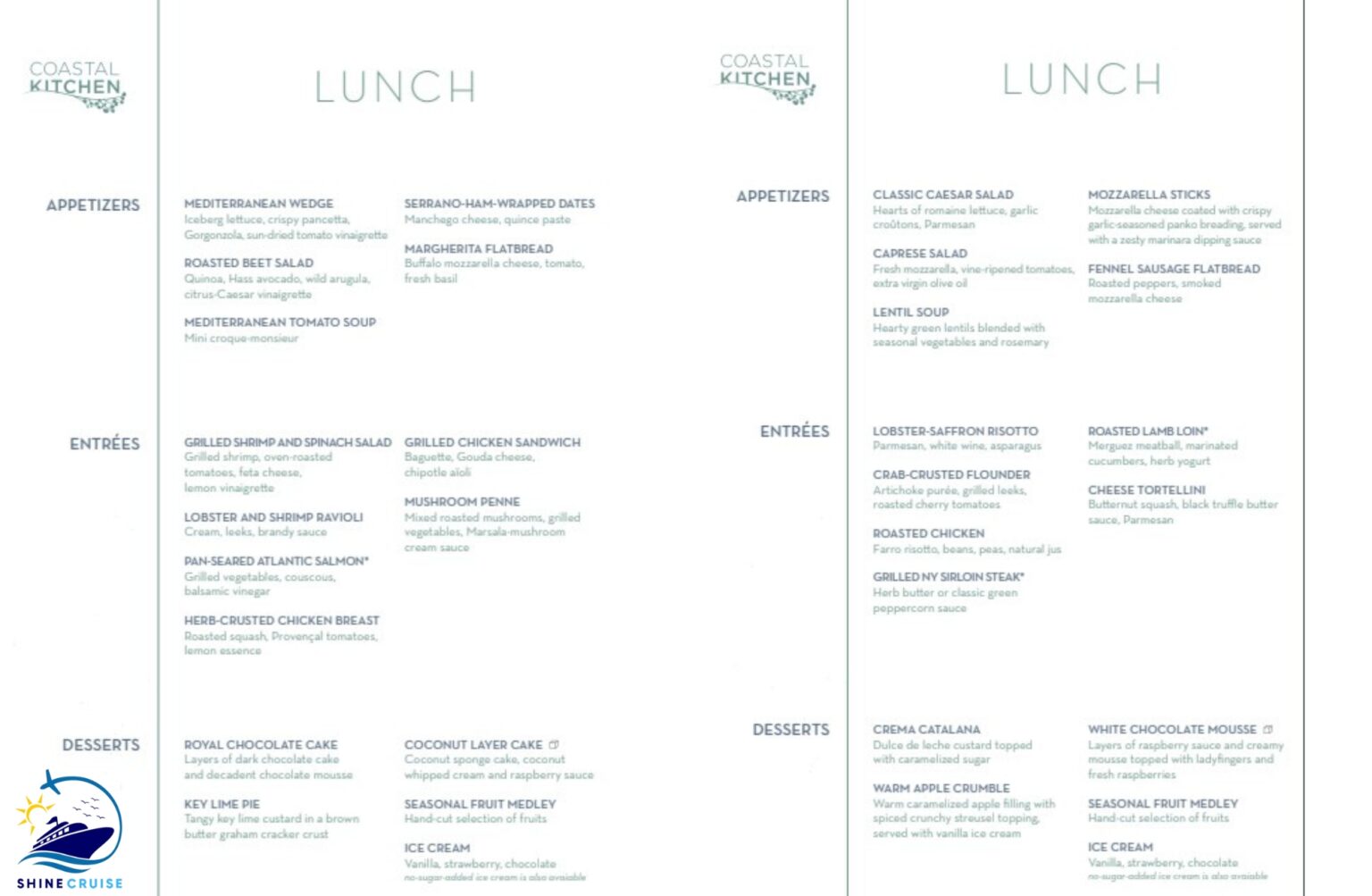 Royal Caribbean Icon of the Seas Restaurants Menu 2025