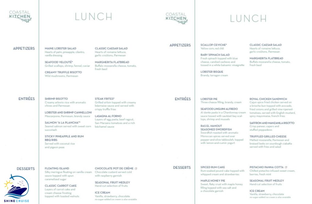 Royal Caribbean Icon of the Seas Restaurants Menu 2025