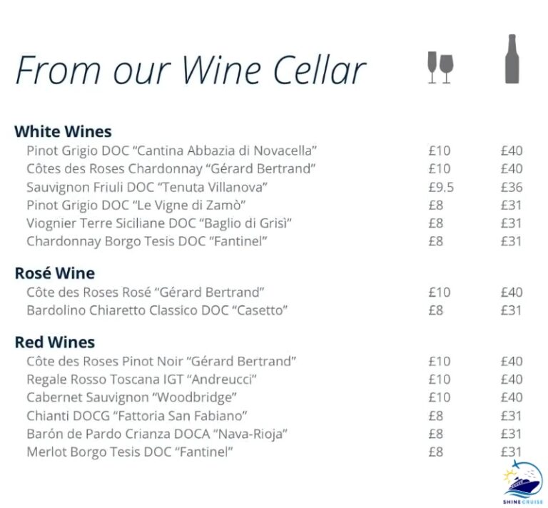 MSC Drinks Menu 2025 Prices (All MSC Bar Menus with Prices)