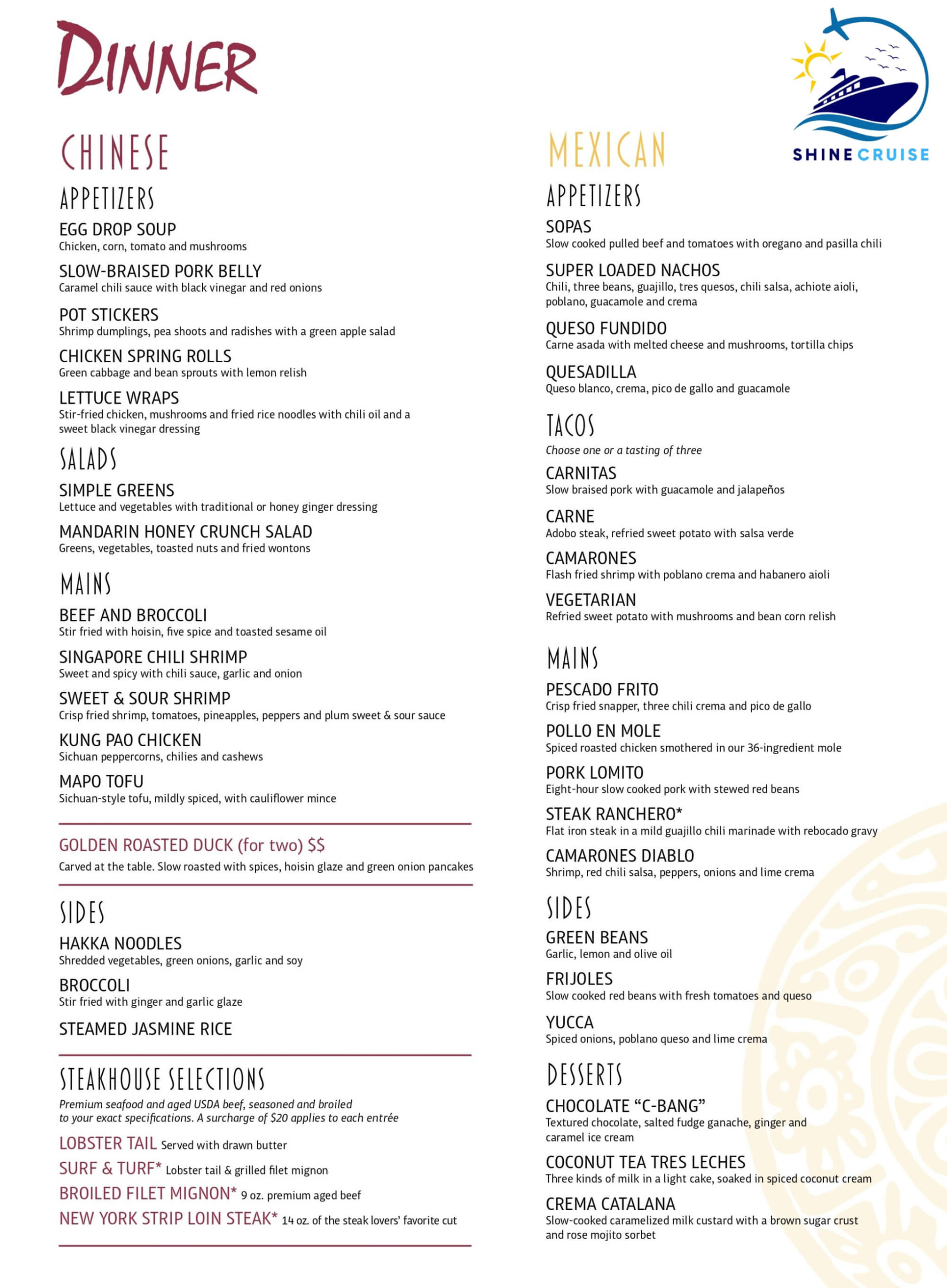 Carnival ChiBang Menus for 2026 with Reviews & Dining Tips