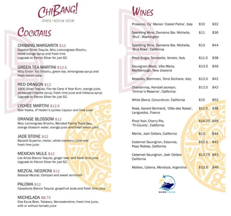 Carnival ChiBang Menus for 2026 with Reviews & Dining Tips