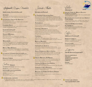 Carnival Cucina del Capitano Menu 2025 Prices and Reviews
