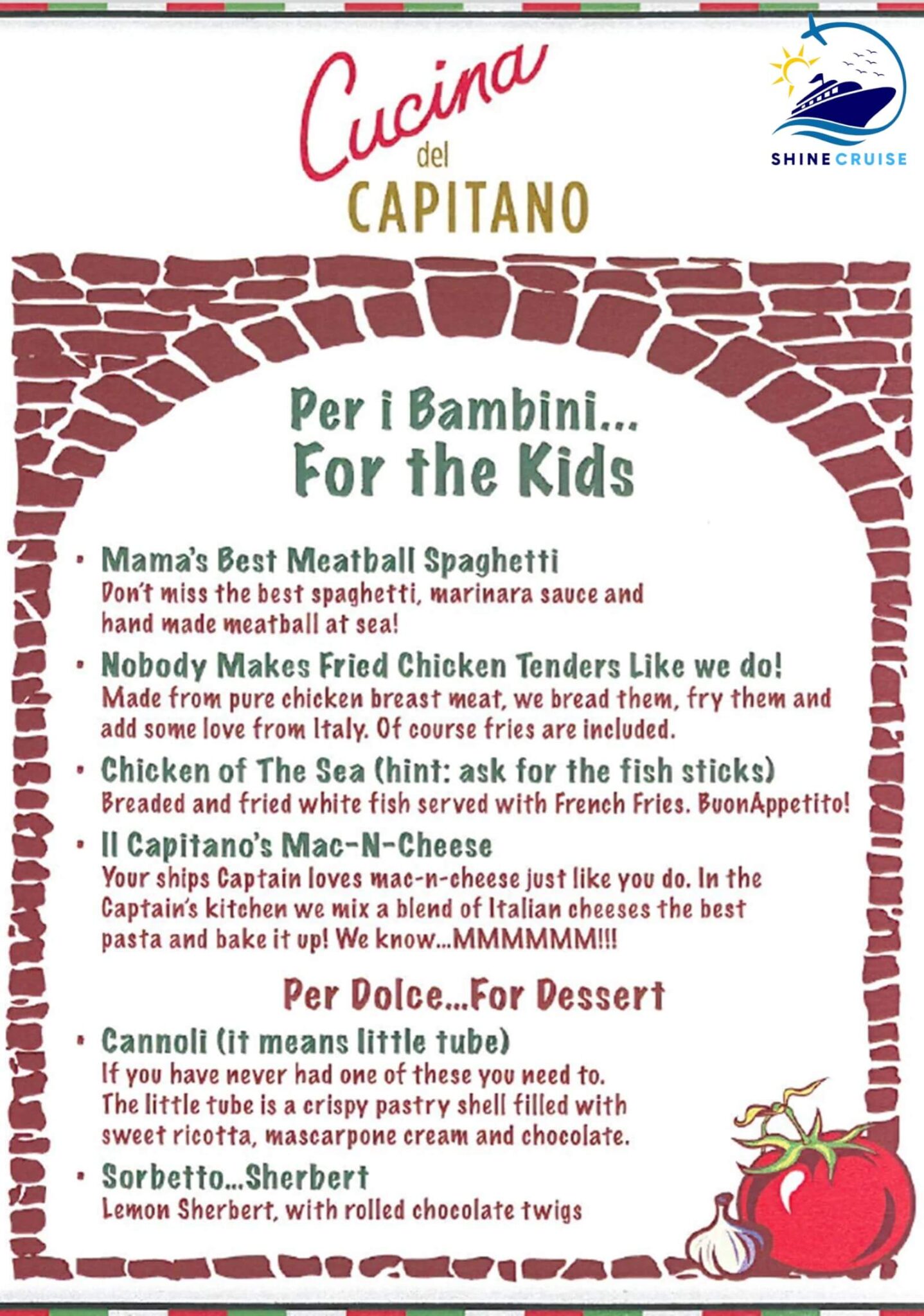 Carnival Cucina del Capitano Menu 2025 Prices and Reviews