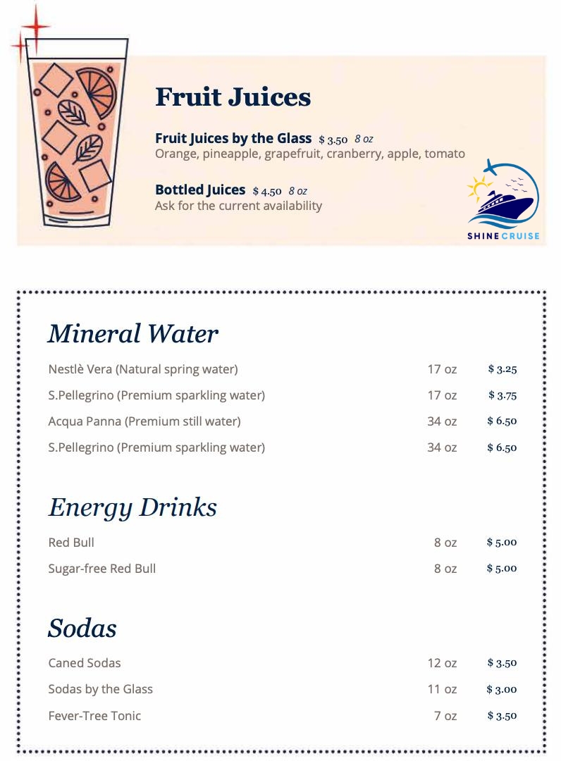 MSC Drinks Menu 2025 Prices (All MSC Bar Menus with Prices)