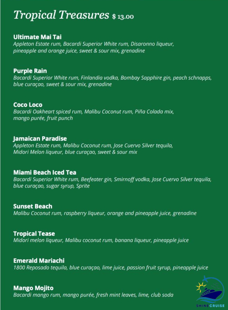 MSC Drinks Menu 2025 Prices (All MSC Bar Menus with Prices)