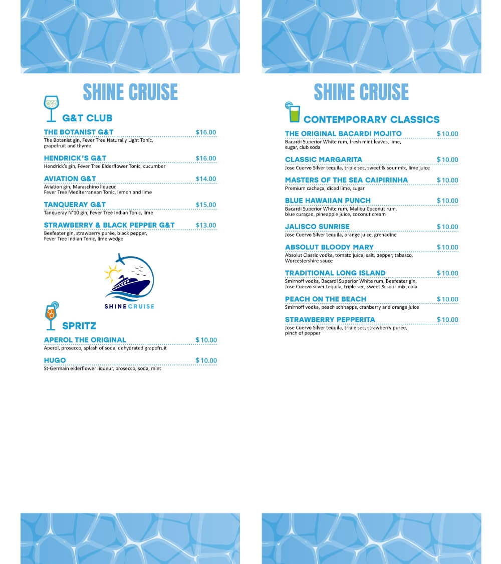 MSC Drinks Menu 2025 Prices (All MSC Bar Menus with Prices)