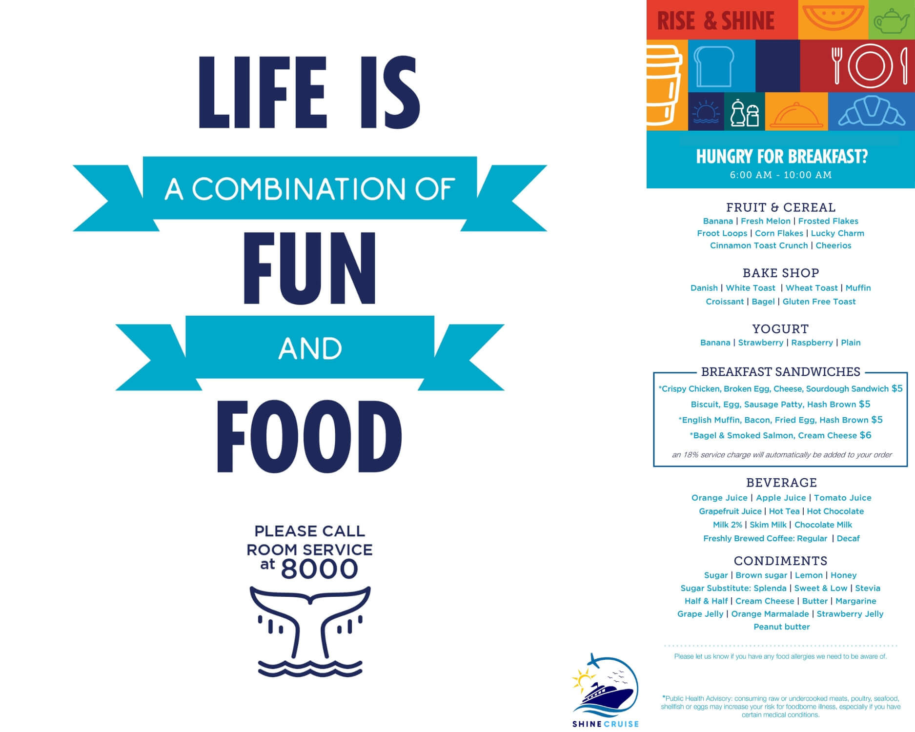 Carnival Room Service Menu with Prices 2025 for All Ships