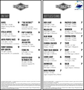 NCL Drink Menu 2025 with Bar Prices for All Norwegian Ships