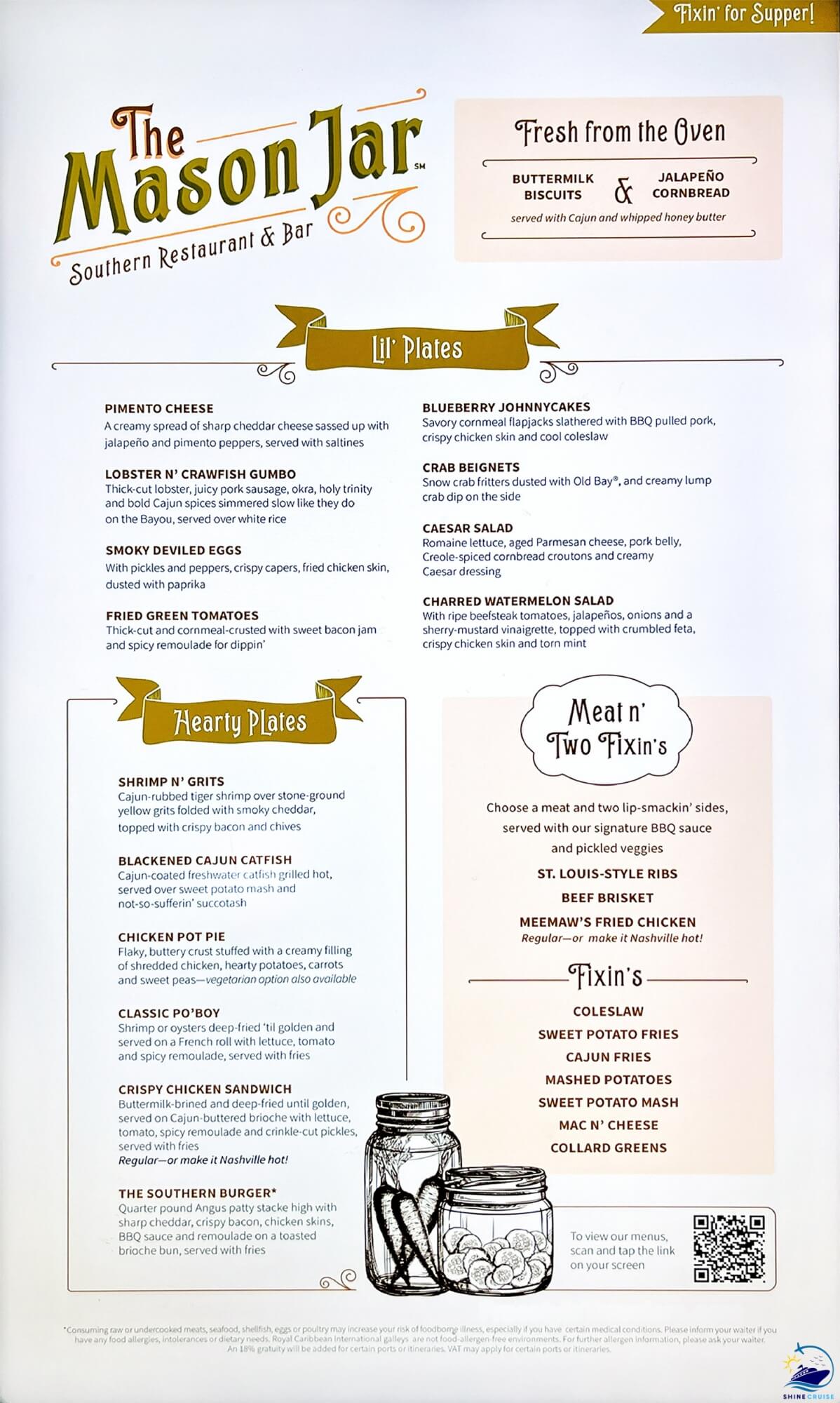Royal Caribbean Mason Jar Menu 2025 with Prices & Review