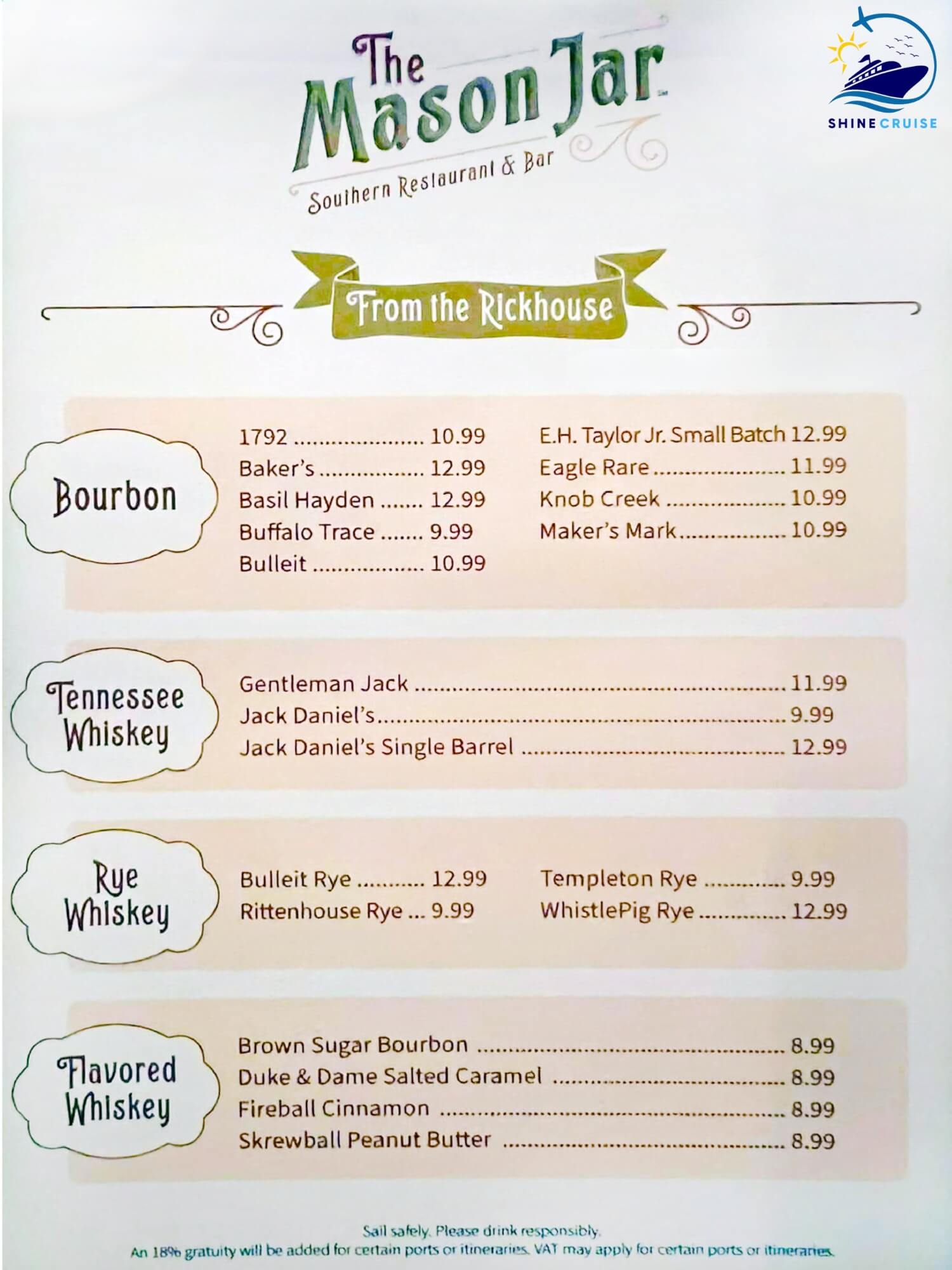 Royal Caribbean Mason Jar Menu 2025 with Prices & Review