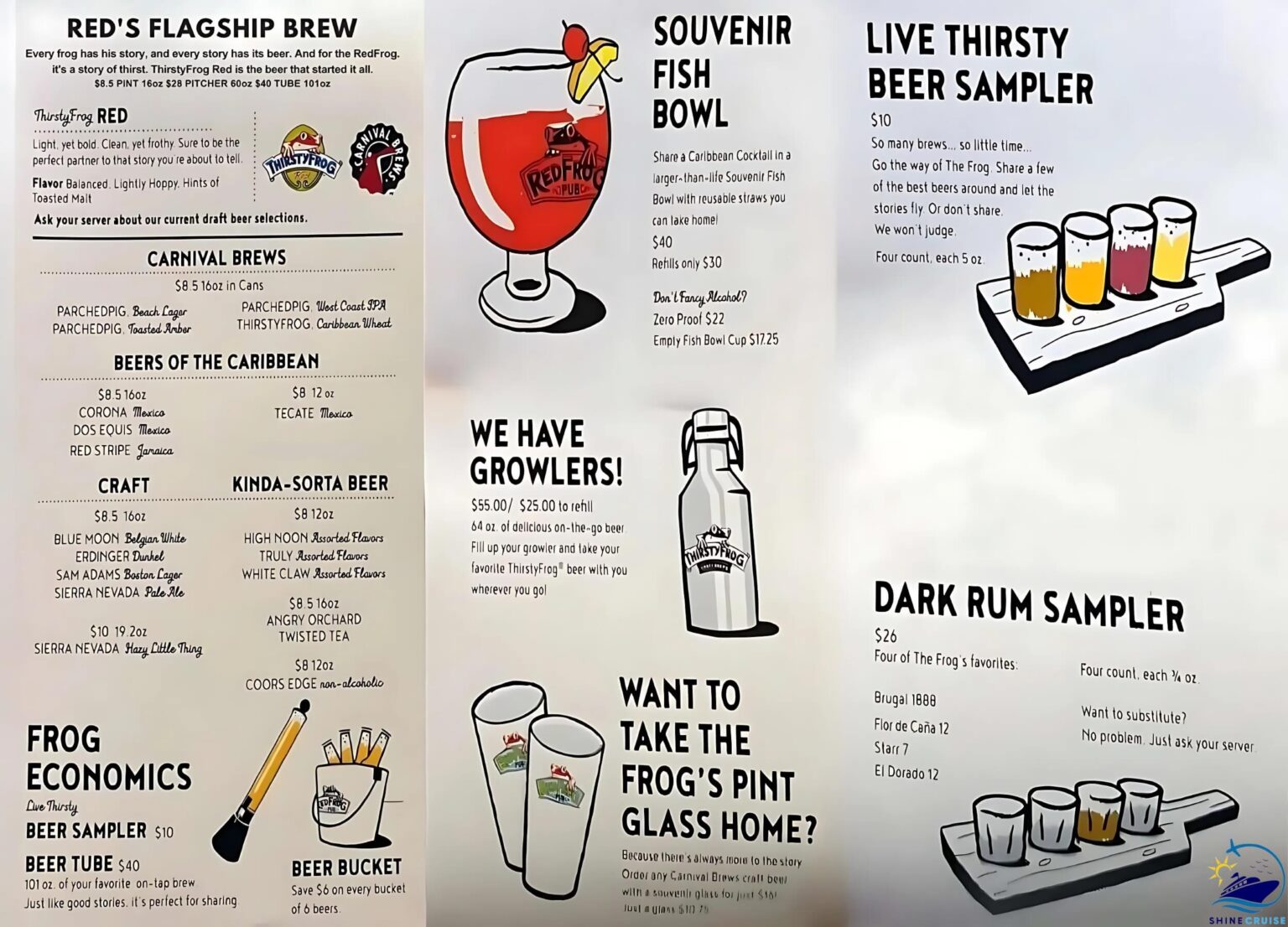 Carnival Red Frog Pub Menu 2025 with Prices and Tips