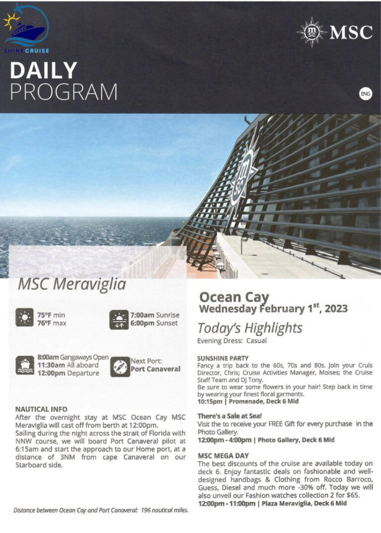 MSC Daily Program 2025: A Newsletter for Daily Activities