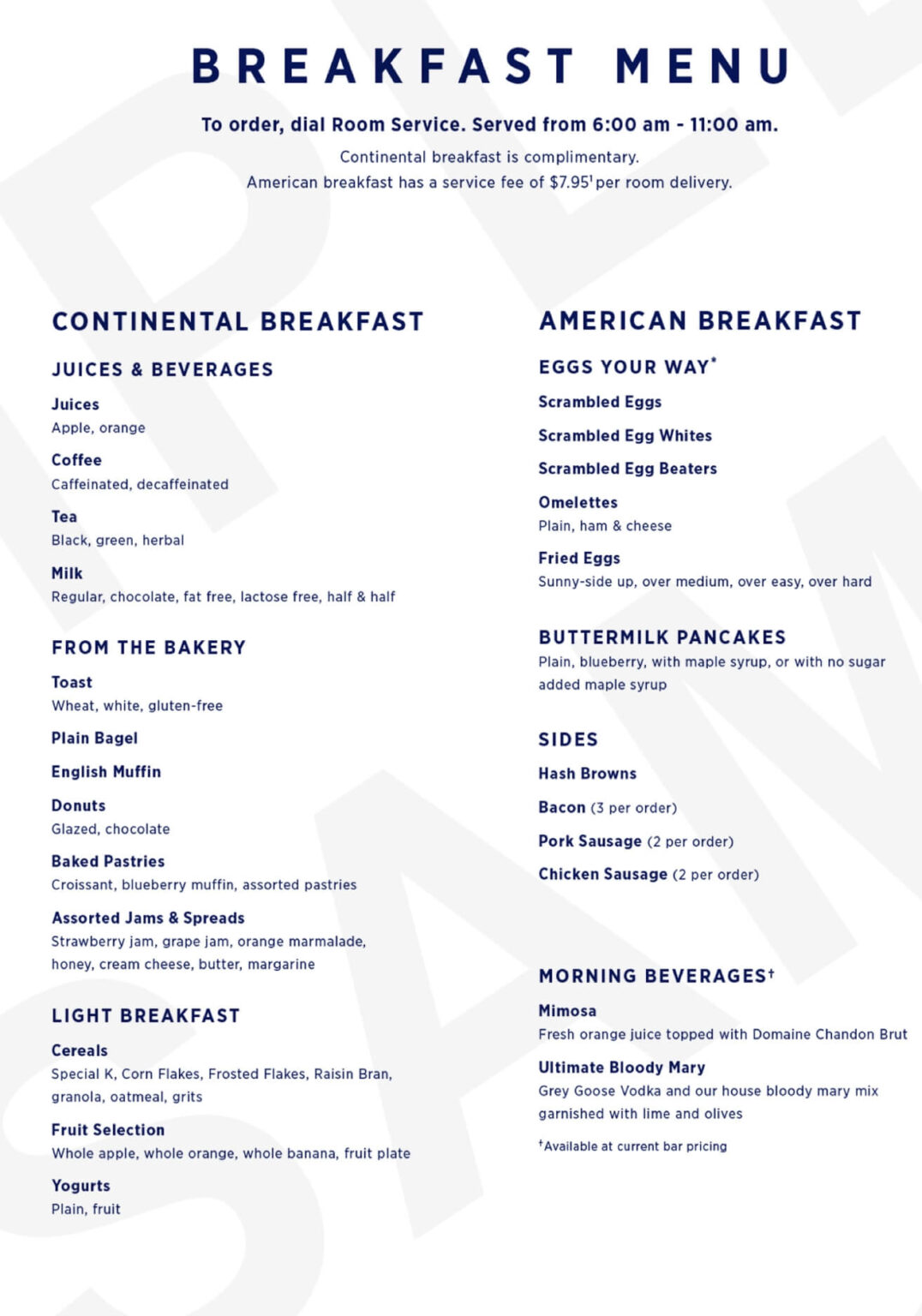 Royal Caribbean Room Service Menu 2025 with Prices & Info