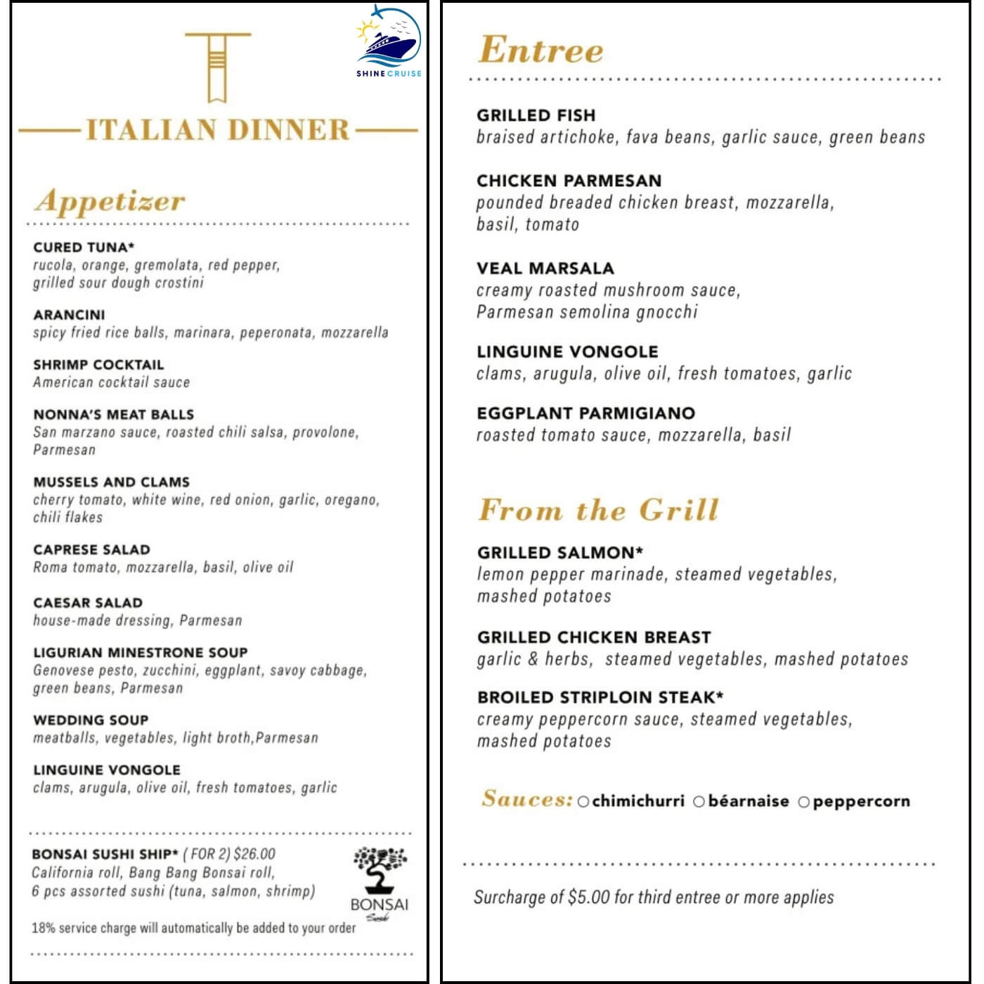 Carnival 14 Day Cruise Menu for 2026 with Dining Guide