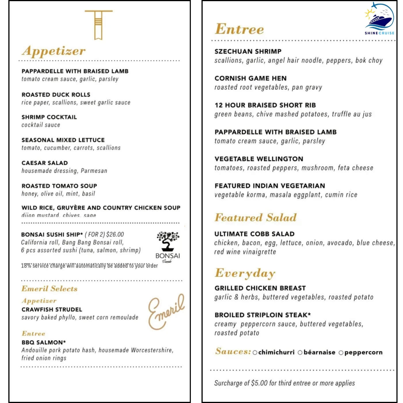 Carnival 14 Day Cruise Menu for 2026 with Dining Guide