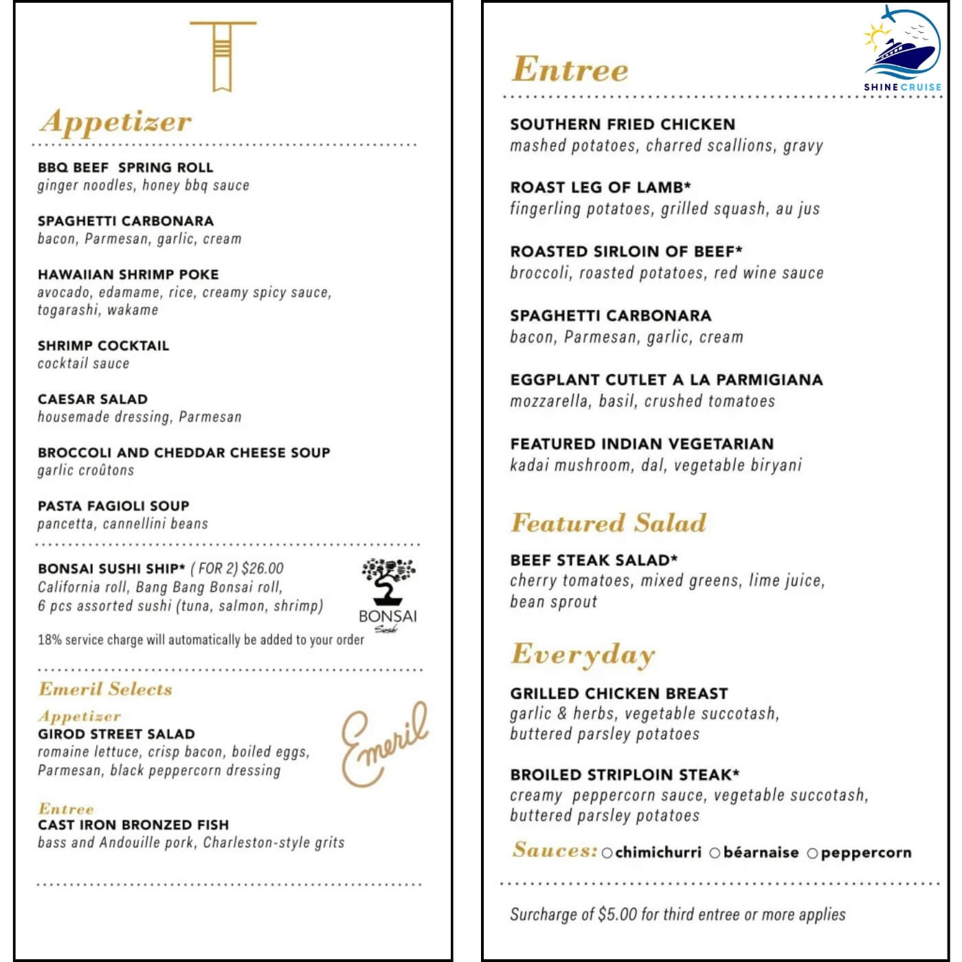 Carnival 14 Day Cruise Menu 2025 (Main Dining Room Menus)
