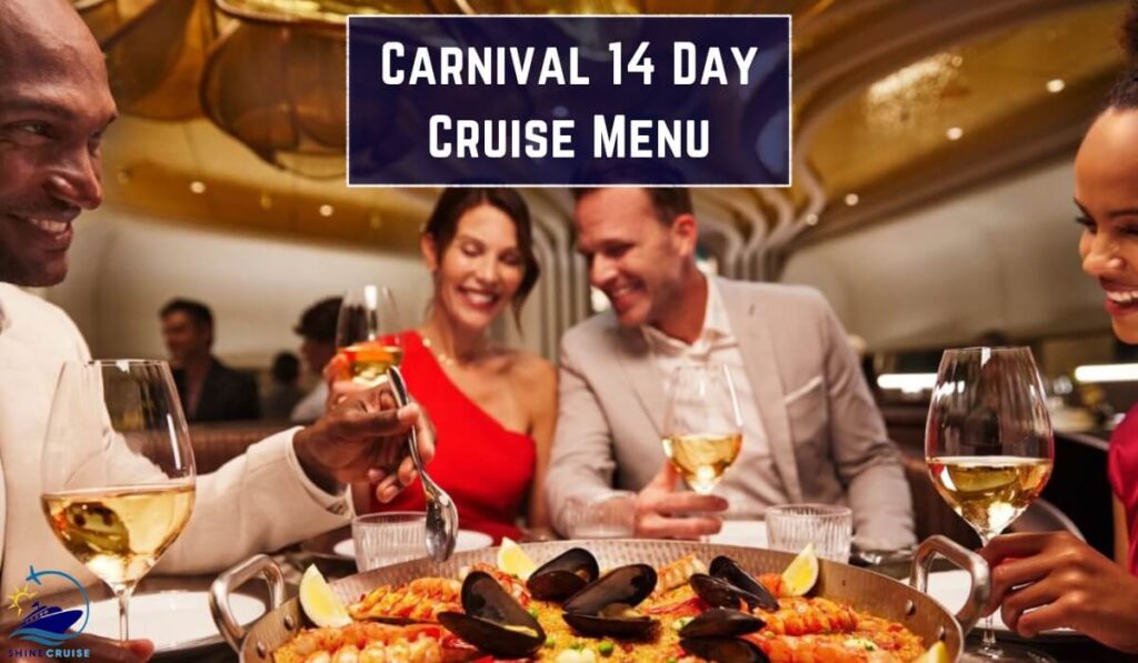Carnival 14 Day Cruise Menu for 2026 with Dining Guide