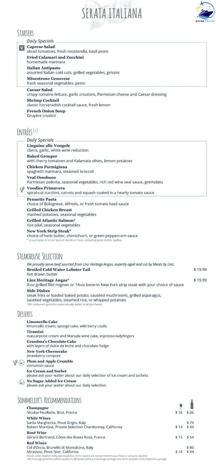 MSC Main Dining Room Menu 2025 (Breakfast, Lunch, & Dinner)