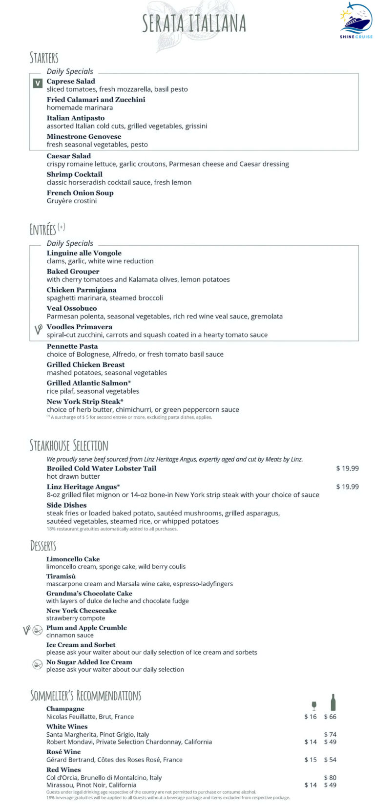 MSC Main Dining Room Menu 2025 (Breakfast, Lunch, & Dinner)