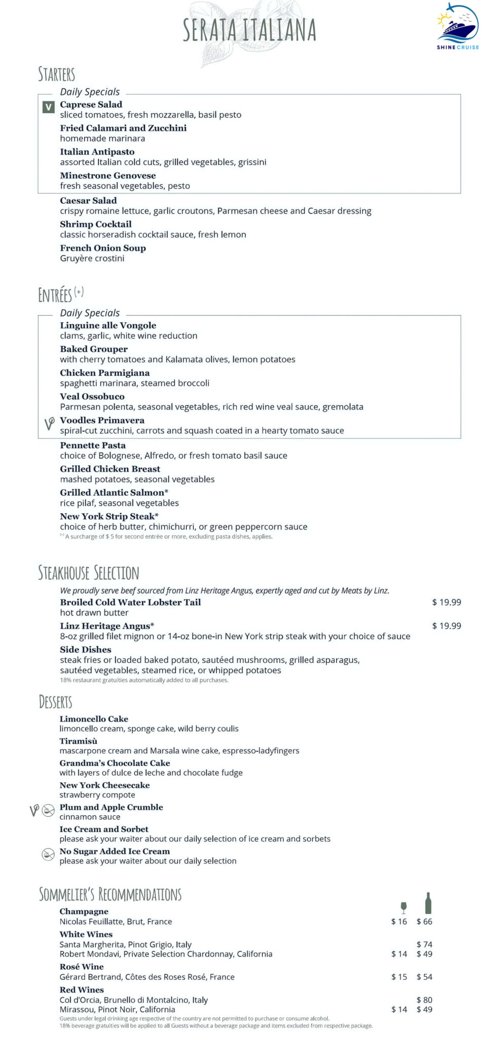 MSC Main Dining Room Menu 2025 (Breakfast, Lunch, & Dinner)