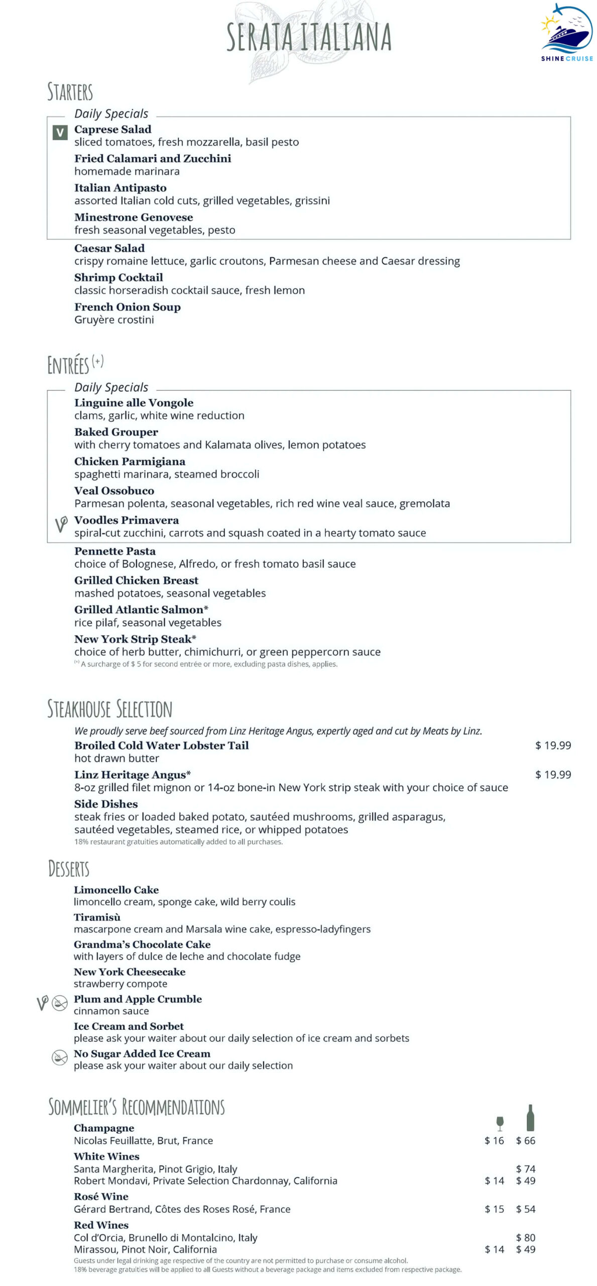 MSC Main Dining Room Menu 2025 (Breakfast, Lunch, & Dinner)