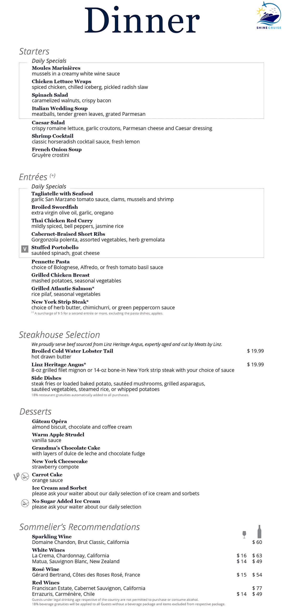 MSC Main Dining Room Menu 2025 (Breakfast, Lunch, & Dinner)