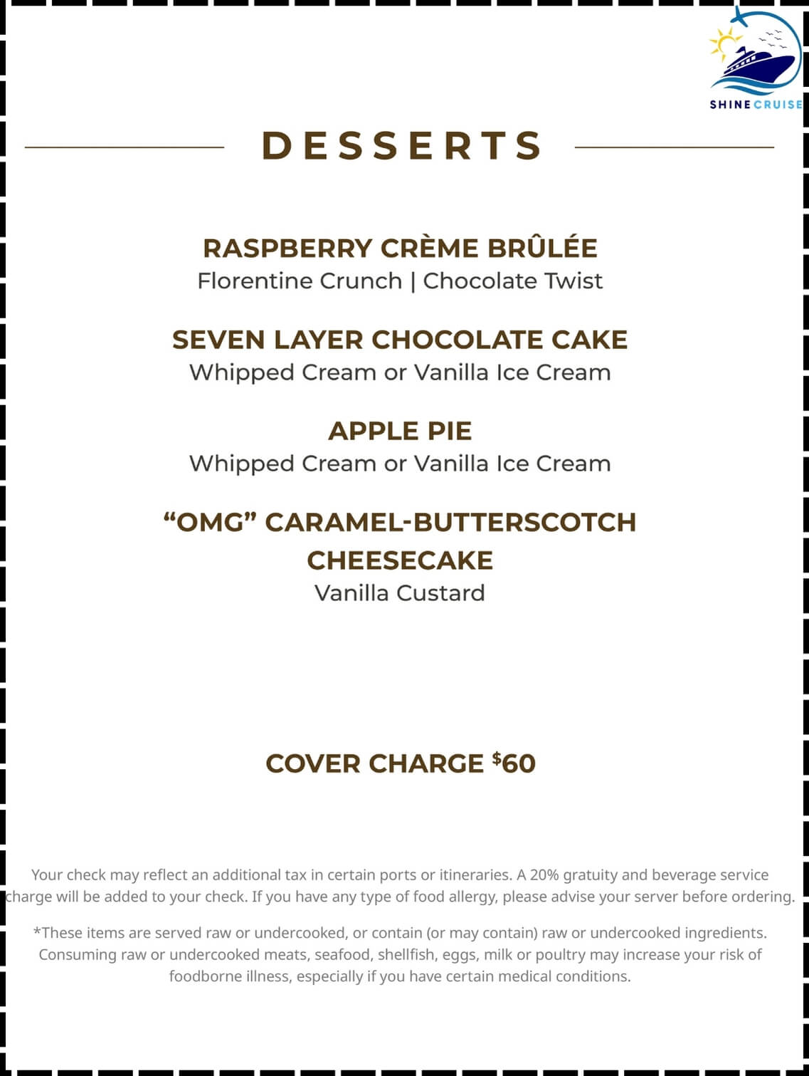 NCL Cagney's Steakhouse Menus for 2026 with Cost & Review