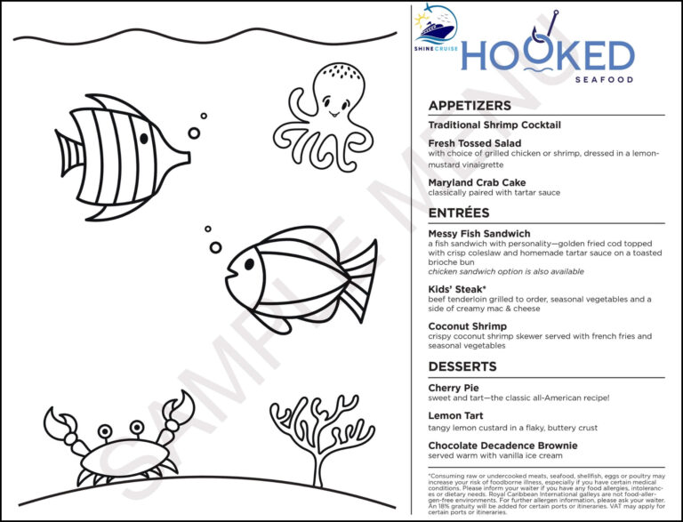 Royal Caribbean Hooked Seafood Menus for 2026 with Prices