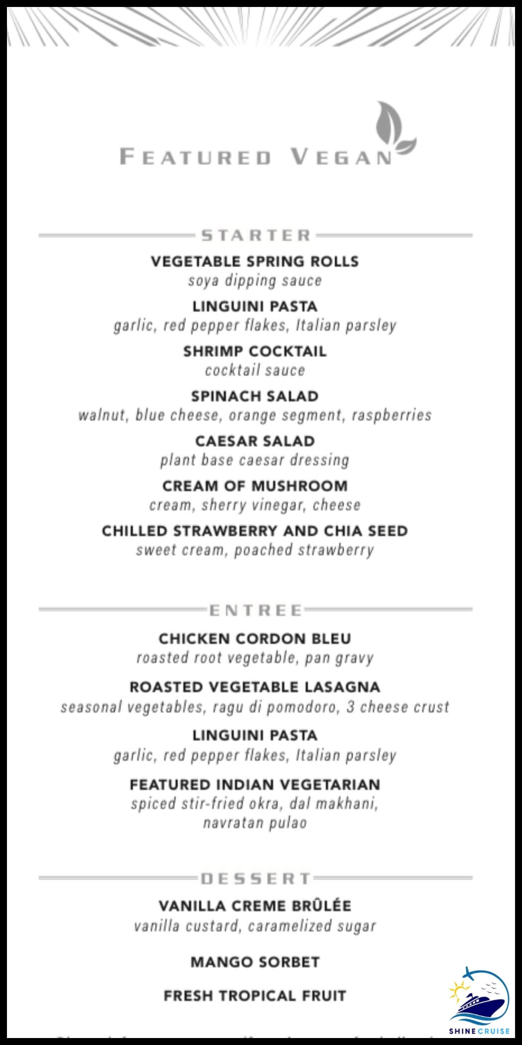 Carnival Vegan Menus for 2026 with Reviews & Dining Tips
