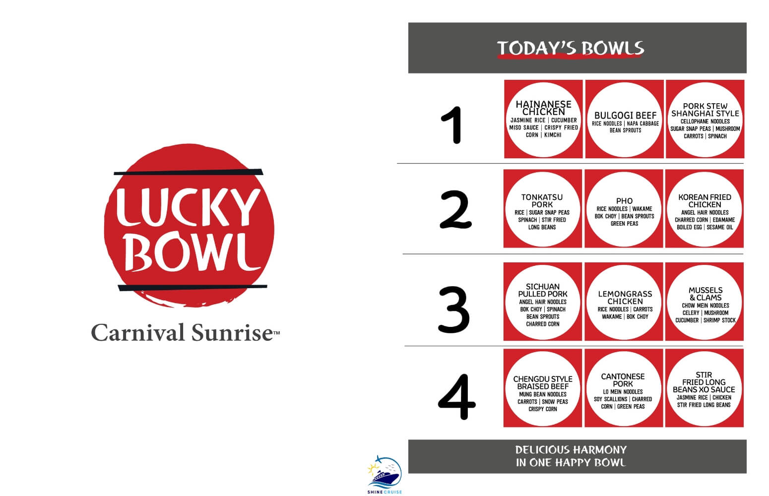 Carnival Lucky Bowl Menu 2025 Reviews & Tips
