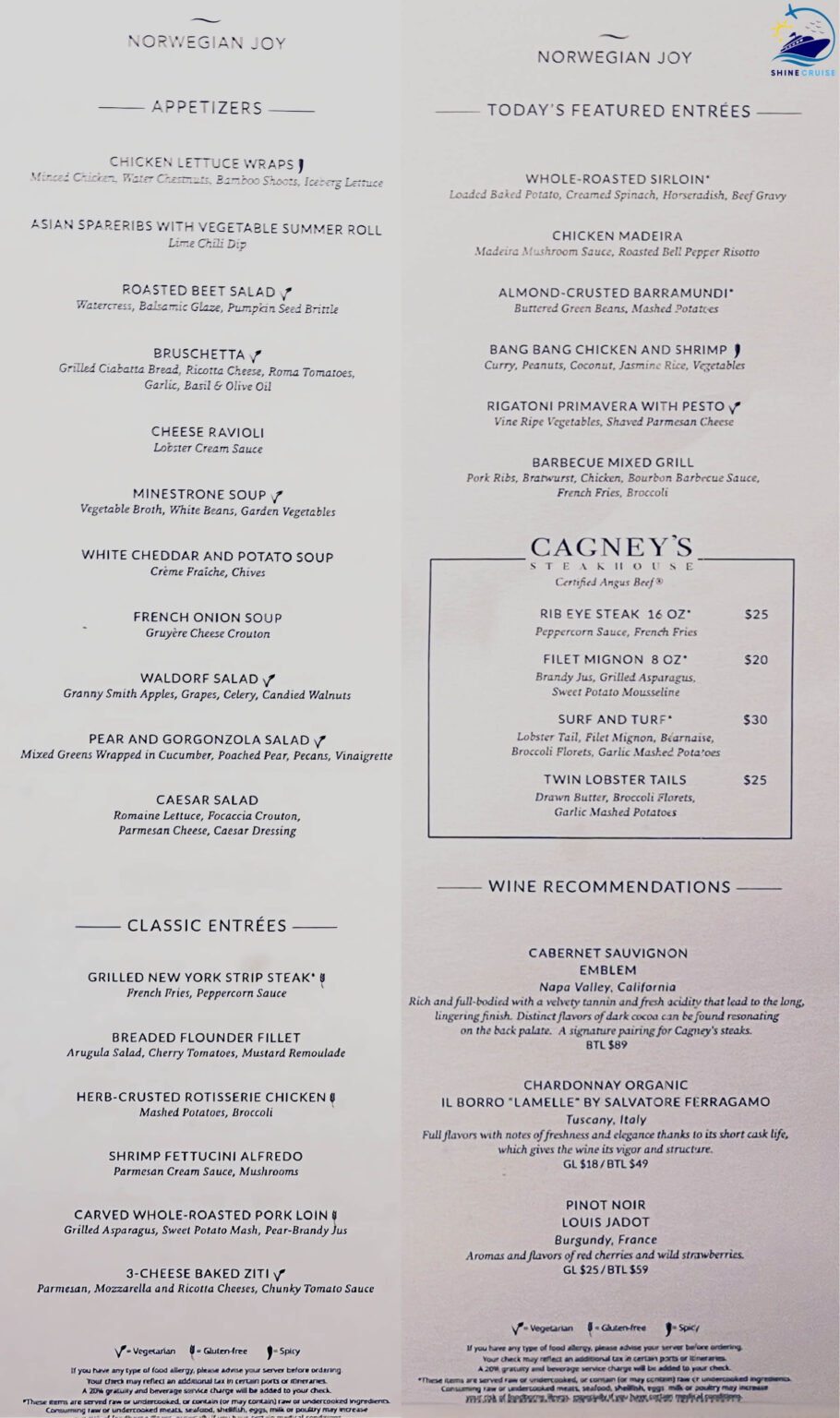 NCL Main Dining Room Menus 2025: Breakfast, Lunch & Dinner