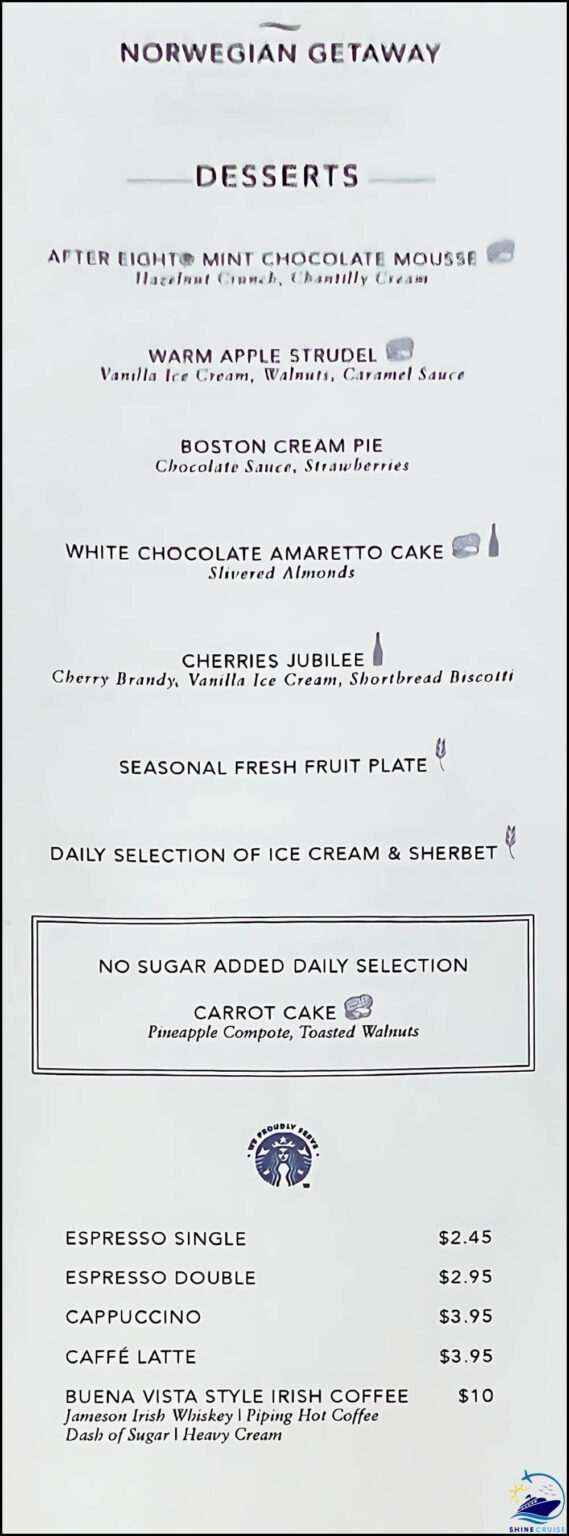 NCL Main Dining Room Menus 2025: Breakfast, Lunch & Dinner