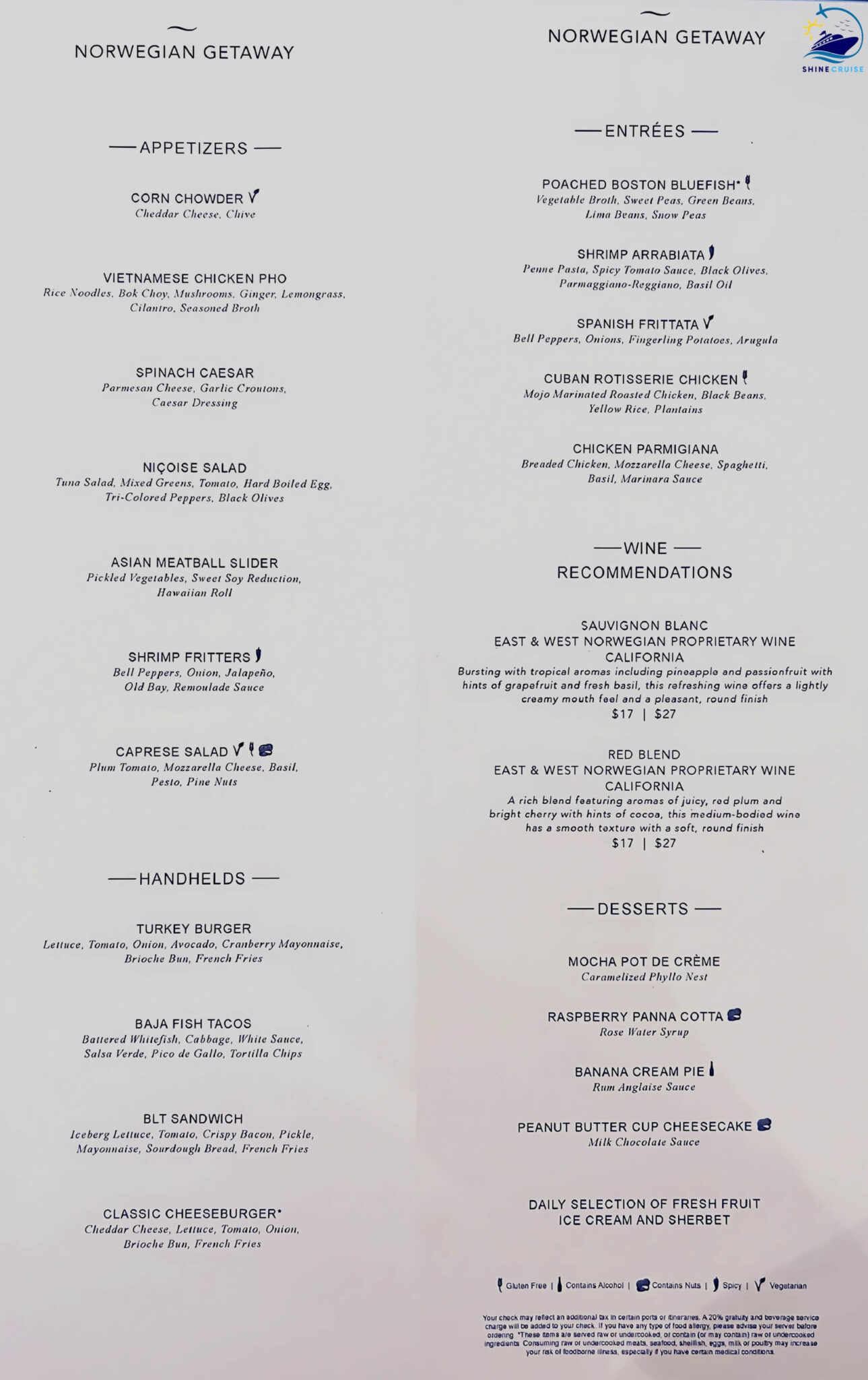 NCL Main Dining Room Menus 2025: Breakfast, Lunch & Dinner