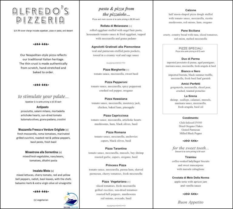 Princess Casual Dining Menus 2025 For All Ships