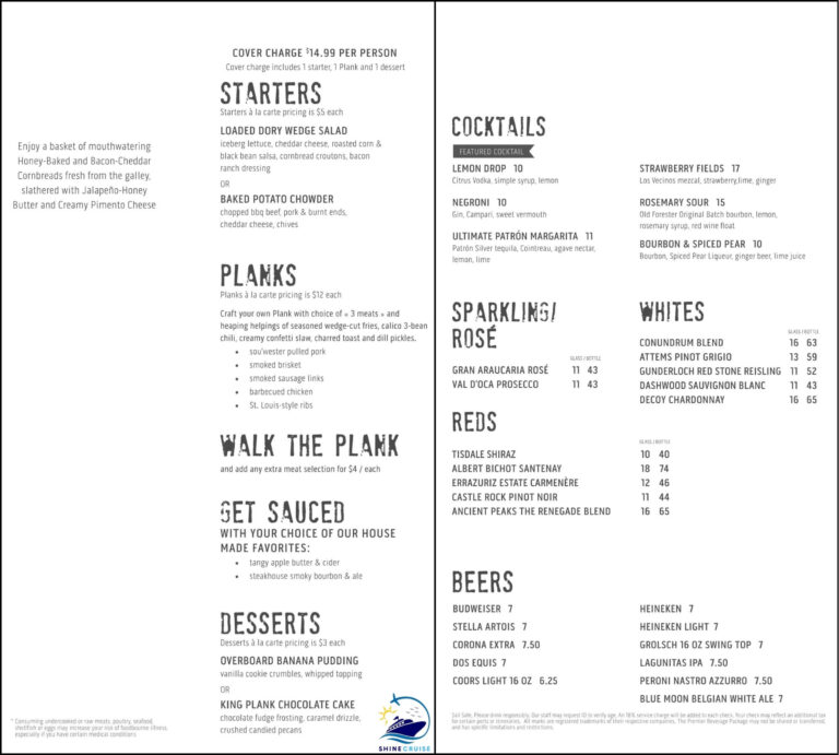 Princess Casual Dining Menus 2025 For All Ships