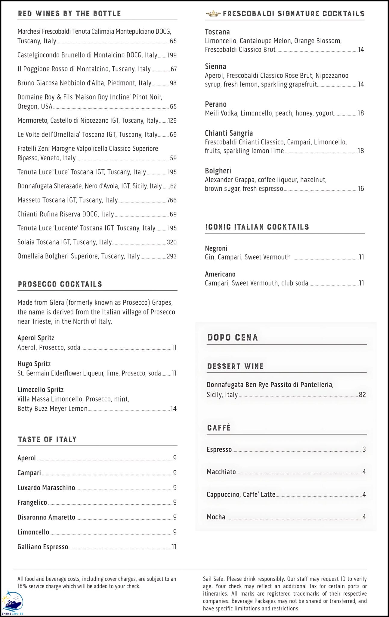 Princess Sabatini’s Menus for 2026 with Cost and Reviews