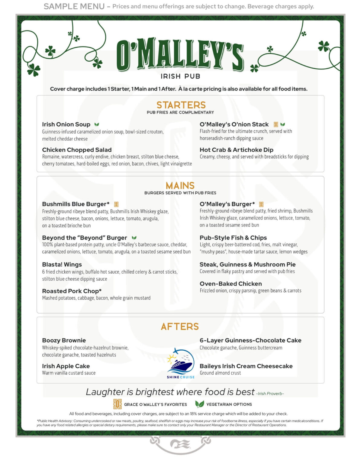 Princess Casual Dining Menus 2025 For All Ships