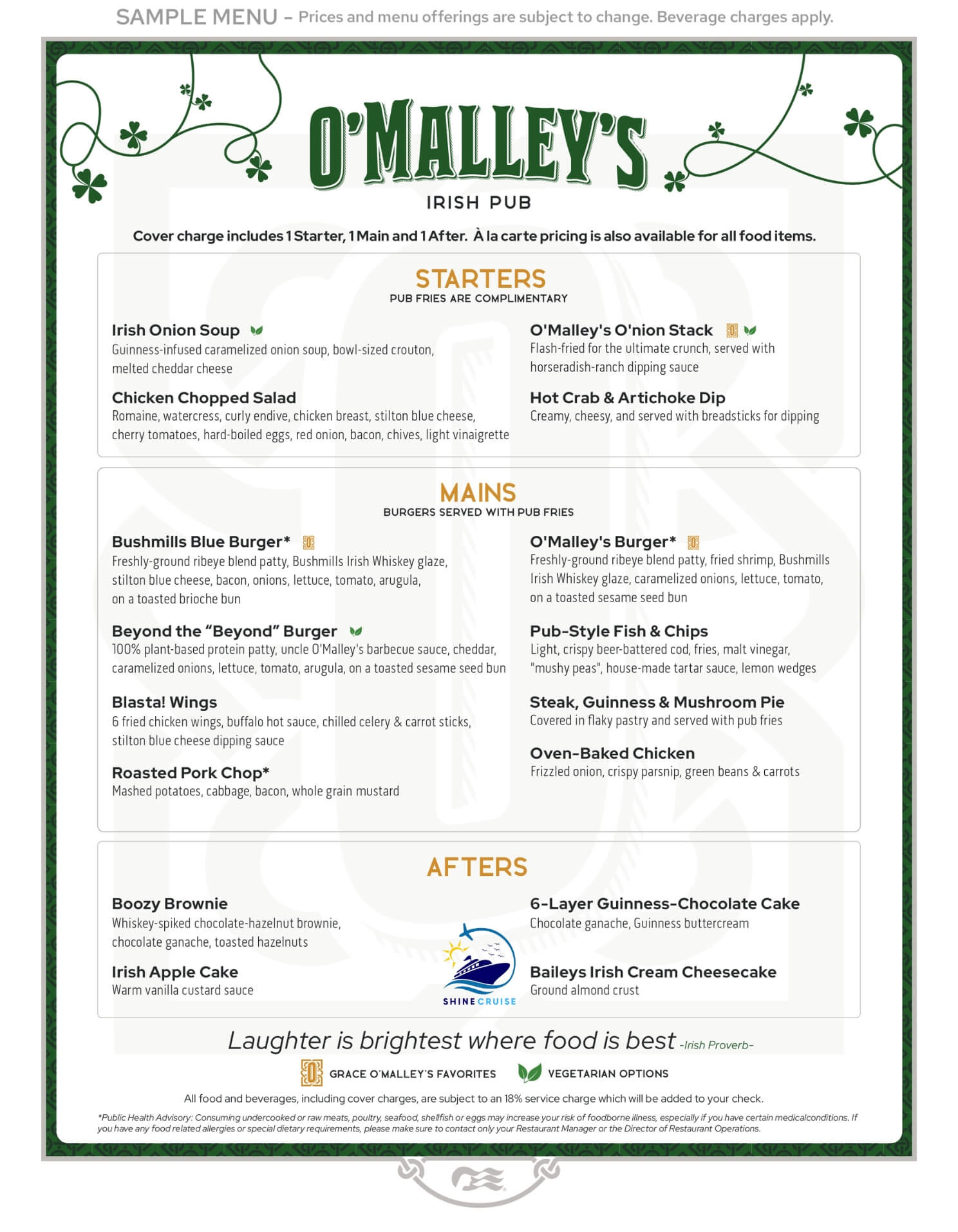 Princess Casual Dining Menus 2025 For All Ships