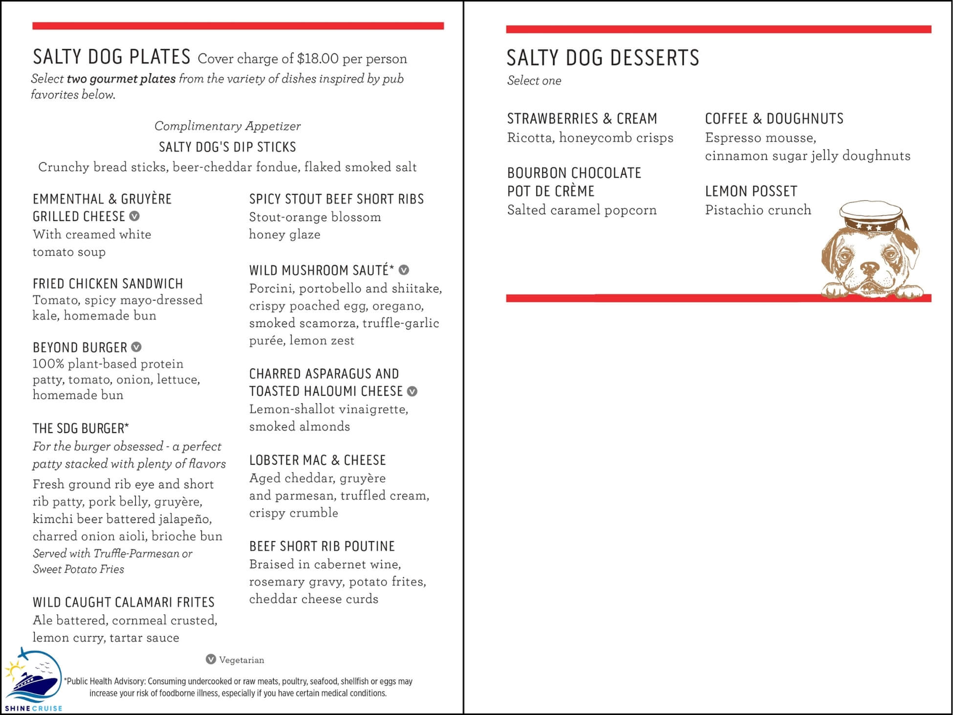 Princess Casual Dining Menus 2025 For All Ships