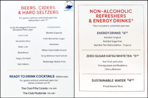 NCL Drink Menu 2025 with Bar Prices for all Norwegian Ships