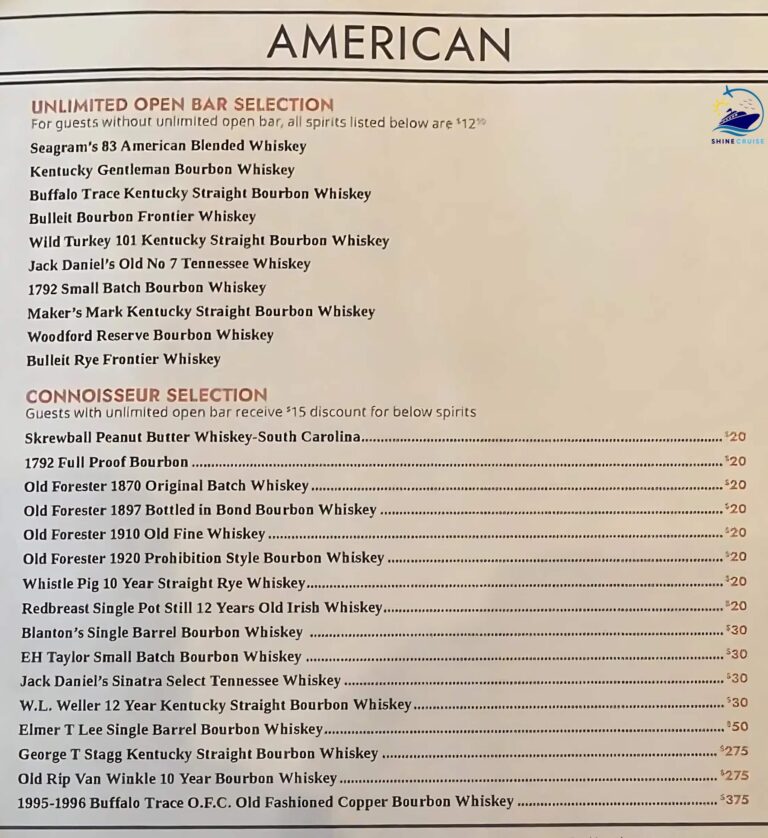 NCL Drink Menu 2025 with Bar Prices for all Norwegian Ships