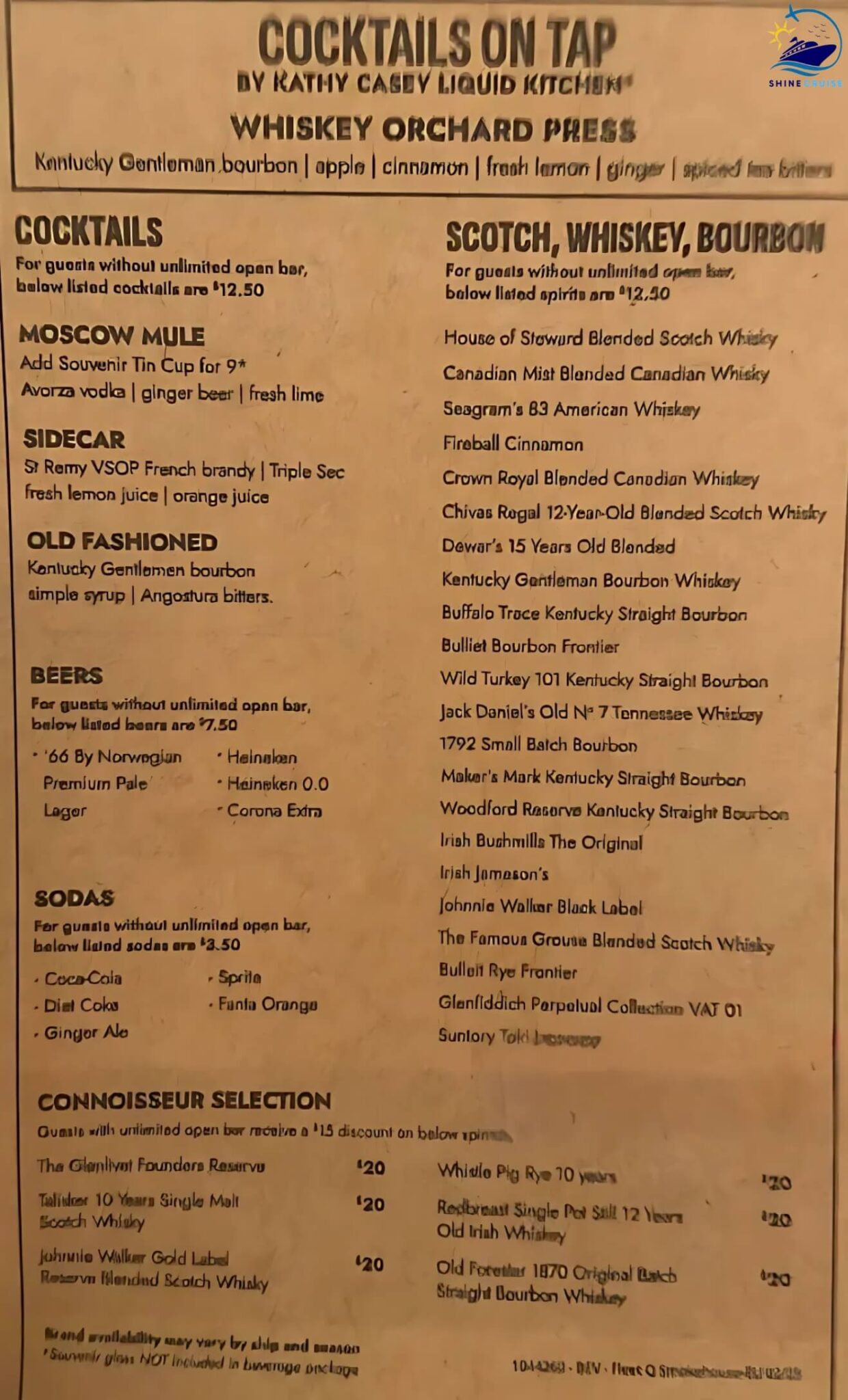 NCL Drink Menu 2025 with Bar Prices for all Norwegian Ships