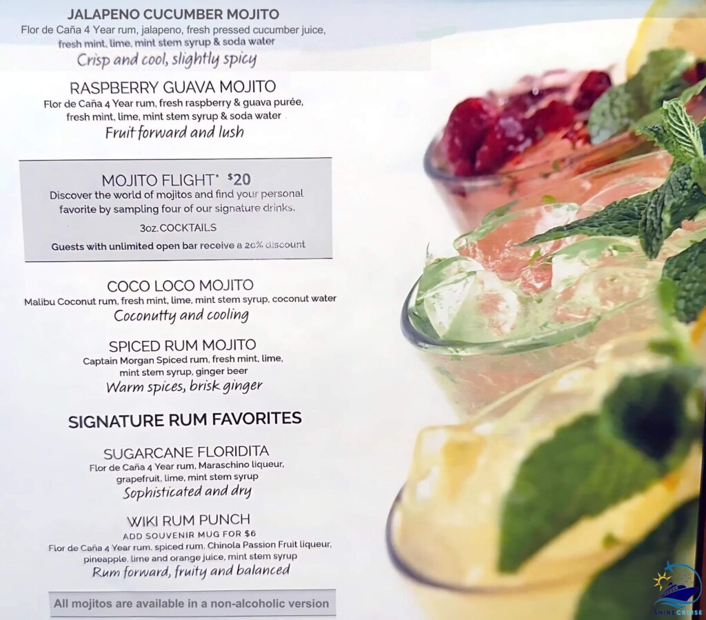 NCL Drink Menu 2025 with Bar Prices for all Norwegian Ships