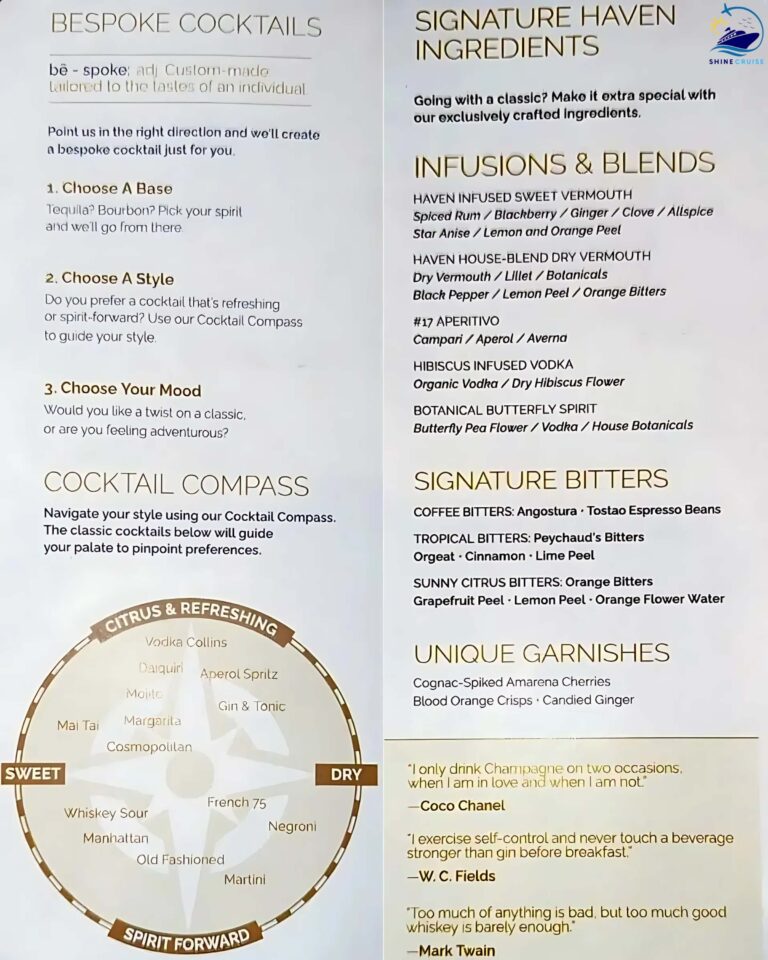 NCL Drink Menus 2026 with Bar Prices for all Norwegian Ships