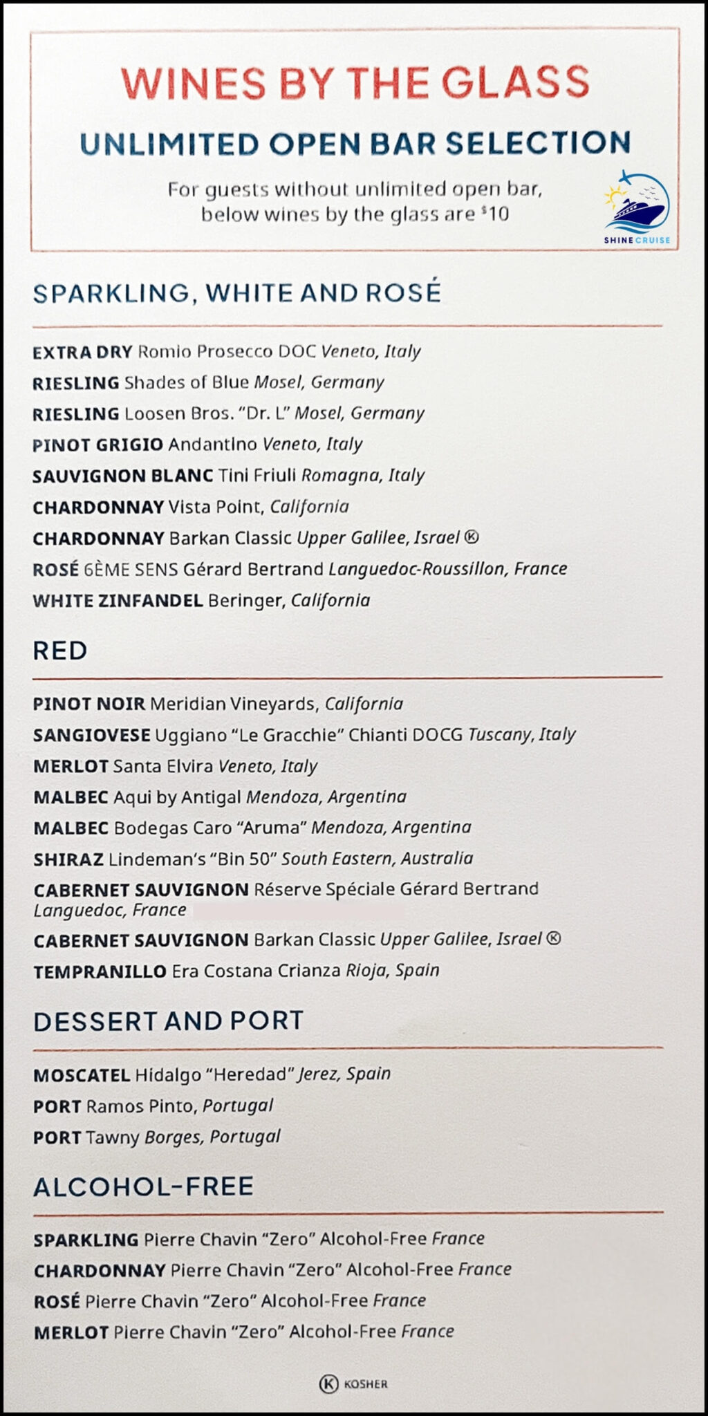 NCL More at Sea Drink Menu 2025 with Prices for all Ships